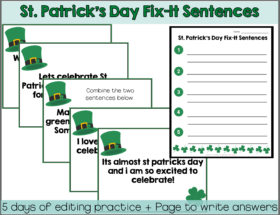 St. Patrick's Day ELA - Upper Elementary Writing Activities - Inside ...
